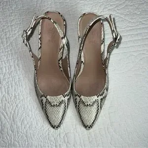 27 EDIT | Shoes | 27 Edit Meera Snakeprint Leather Sling Back Block ...